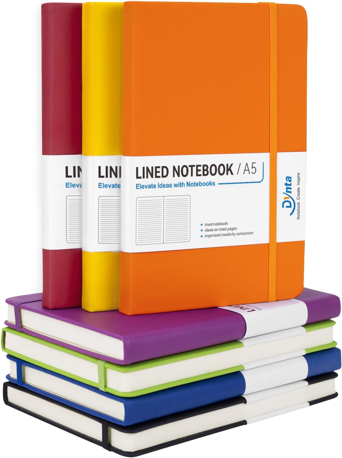 Amazon.com : Dynta Hardcover Journal Notebooks, 7Packs A5 Lined ...