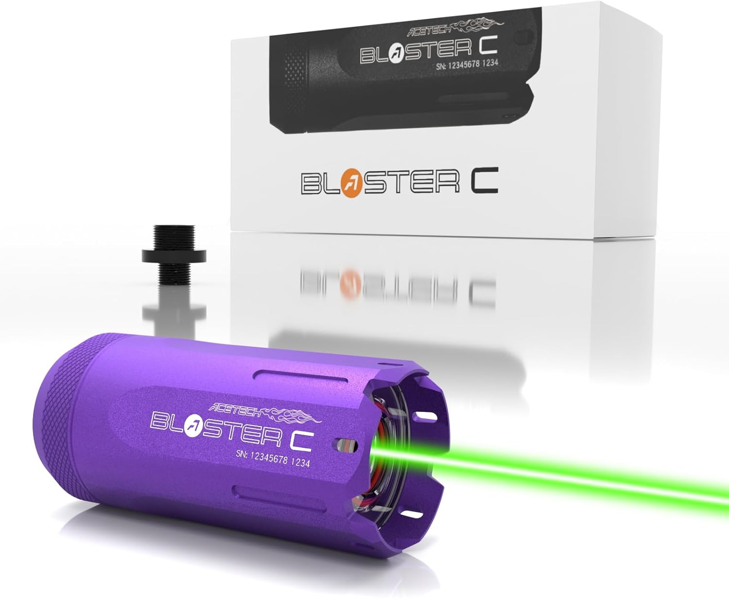 Amazon.co.jp: ACETECH トレーサーユニット Blaster C 14mm CCW ネガティブスレッド M14-からM11+ アダプター付き 夜光対応 グリーンBB弾/ジェル ...