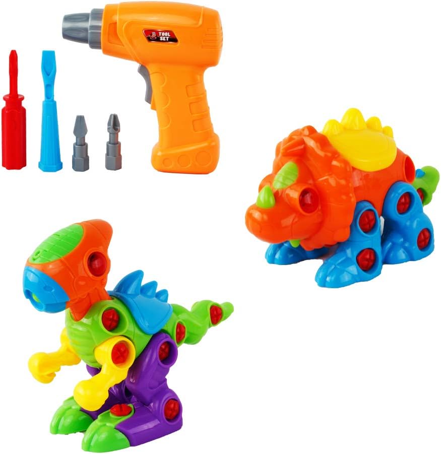 Dinosaurs Assembly Engineering Play Set with Drill Take Apart Dino ...