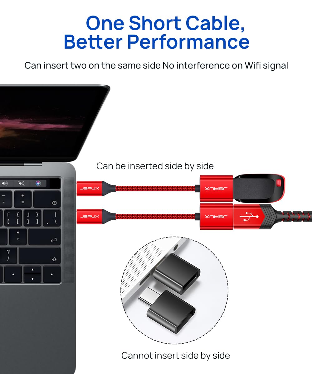 Snapklik.com : JSAUX USB C To USB Adapter 2 Pack, USB Type C Male To ...