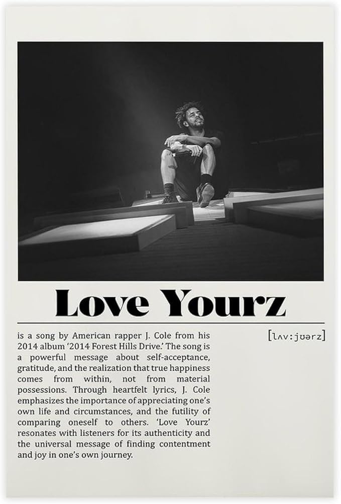 Amazon.com: LGVCTRA J. Cole Love Yourz Poster Minimalist Music Poster Canvas Poster Unframe ...