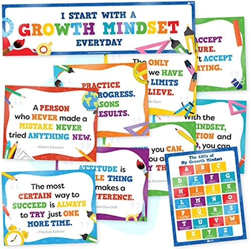 Amazon.com: Growth Mindset Posters for Classroom Bulletin Board Sets ...