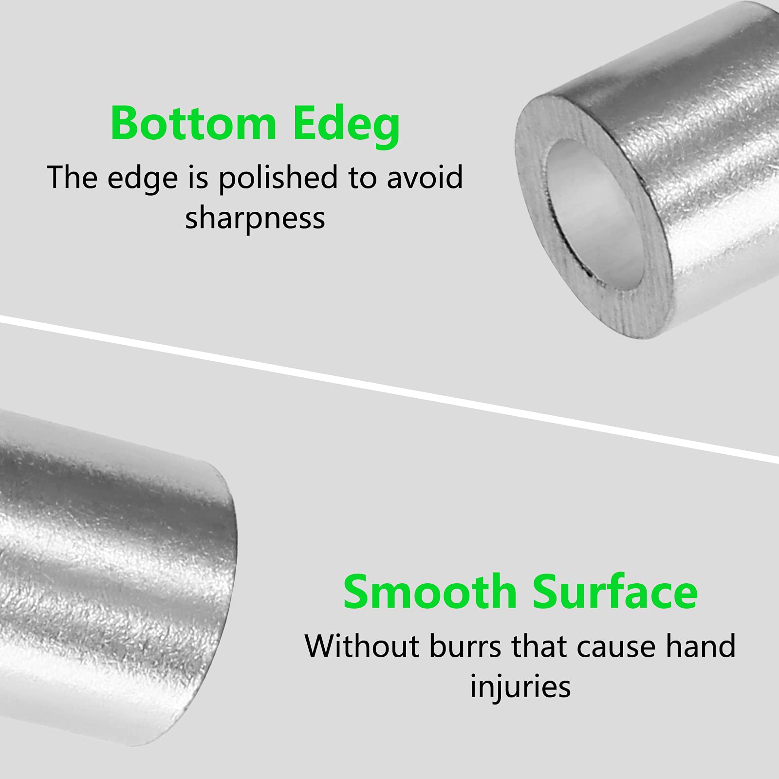 Snapklik.com : PHITUODA 100pcs 1/8 Inch Aluminum Crimping Stop Sleeve ...