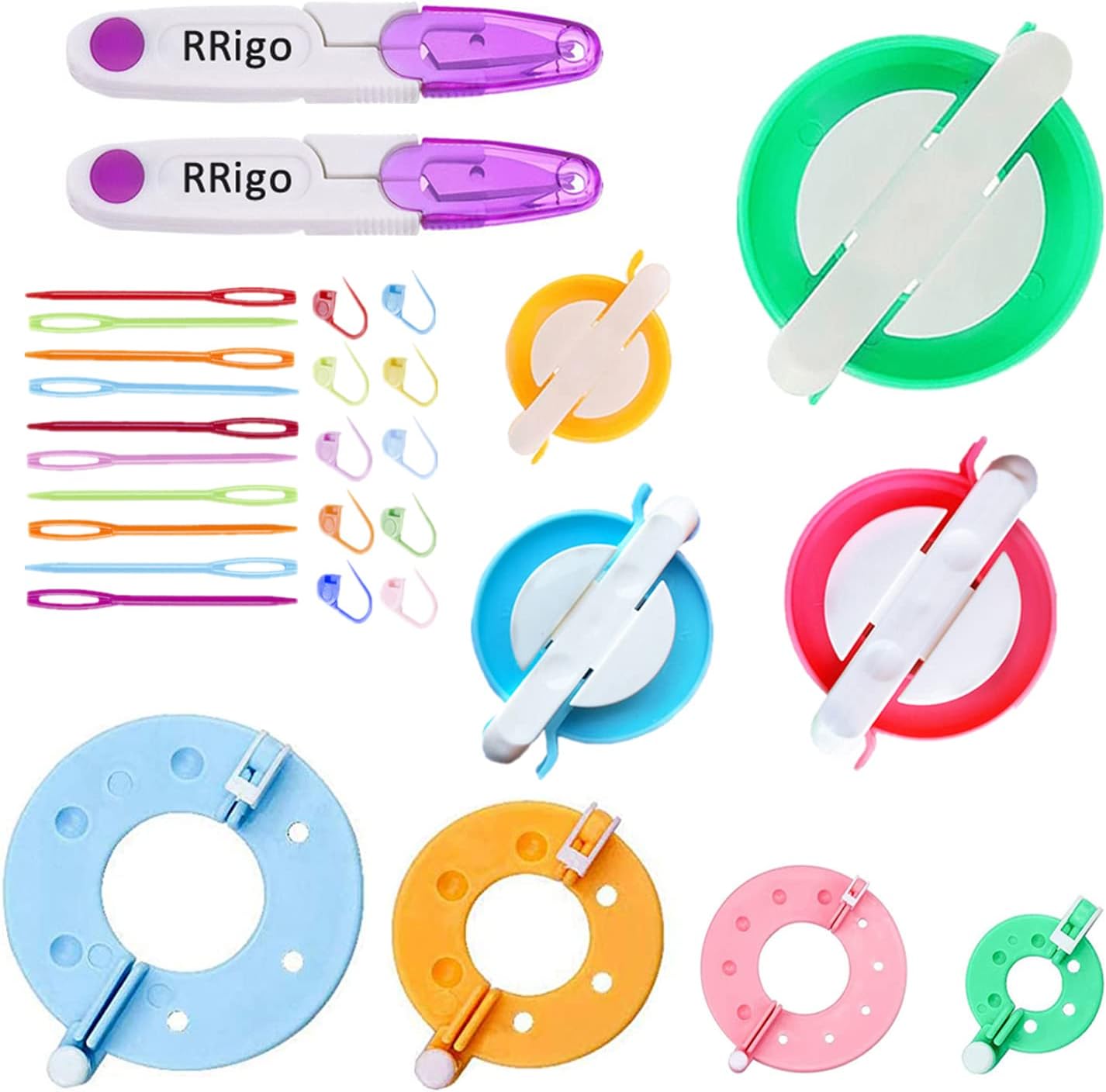 Amazon.com: RRigo Pom Pom Maker, 8 Sizes Pompom Maker Tool Set for ...