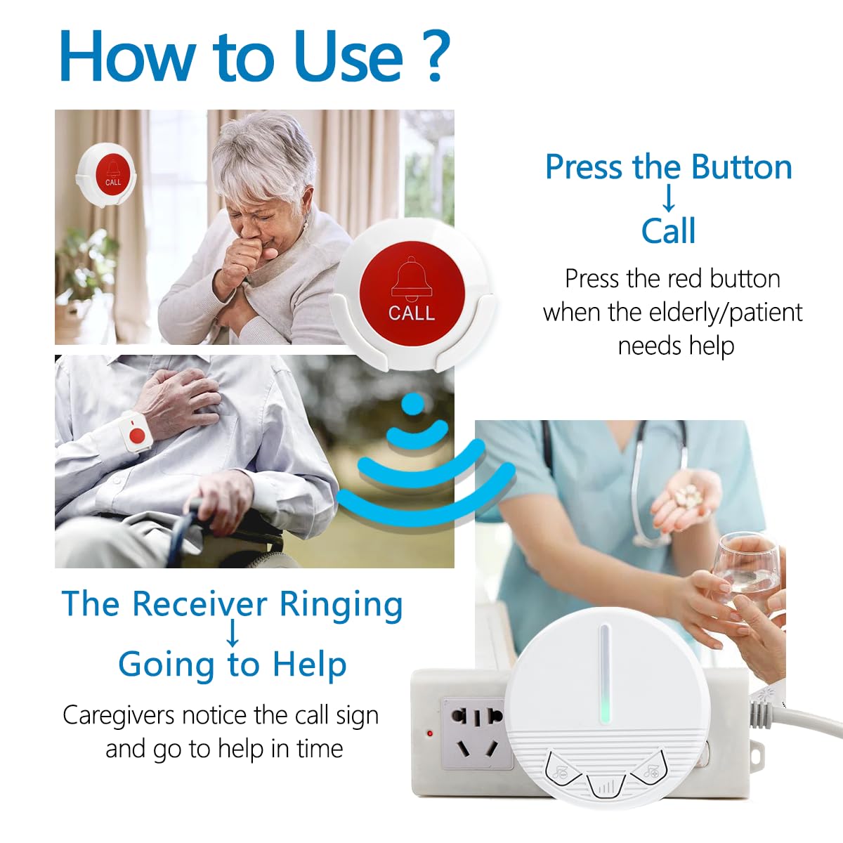 Smart Caregiver Call Button System WiFi Caregiver Call Button System