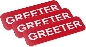 All Quality Badges Greeter 1 x 3" Name Tag, Red (10 Pack) : Buy Online ...