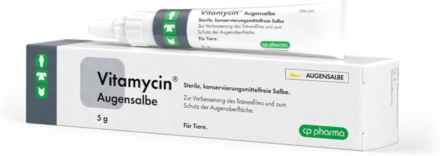 cp-pharma Vitamycin Augensalbe | 5 g | Augensalbe für Hunde, Katzen und ...