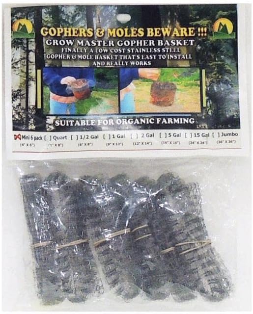 Amazon.com : Grow Master Gopher Basket Mini Stainless Steel Mesh Root ...