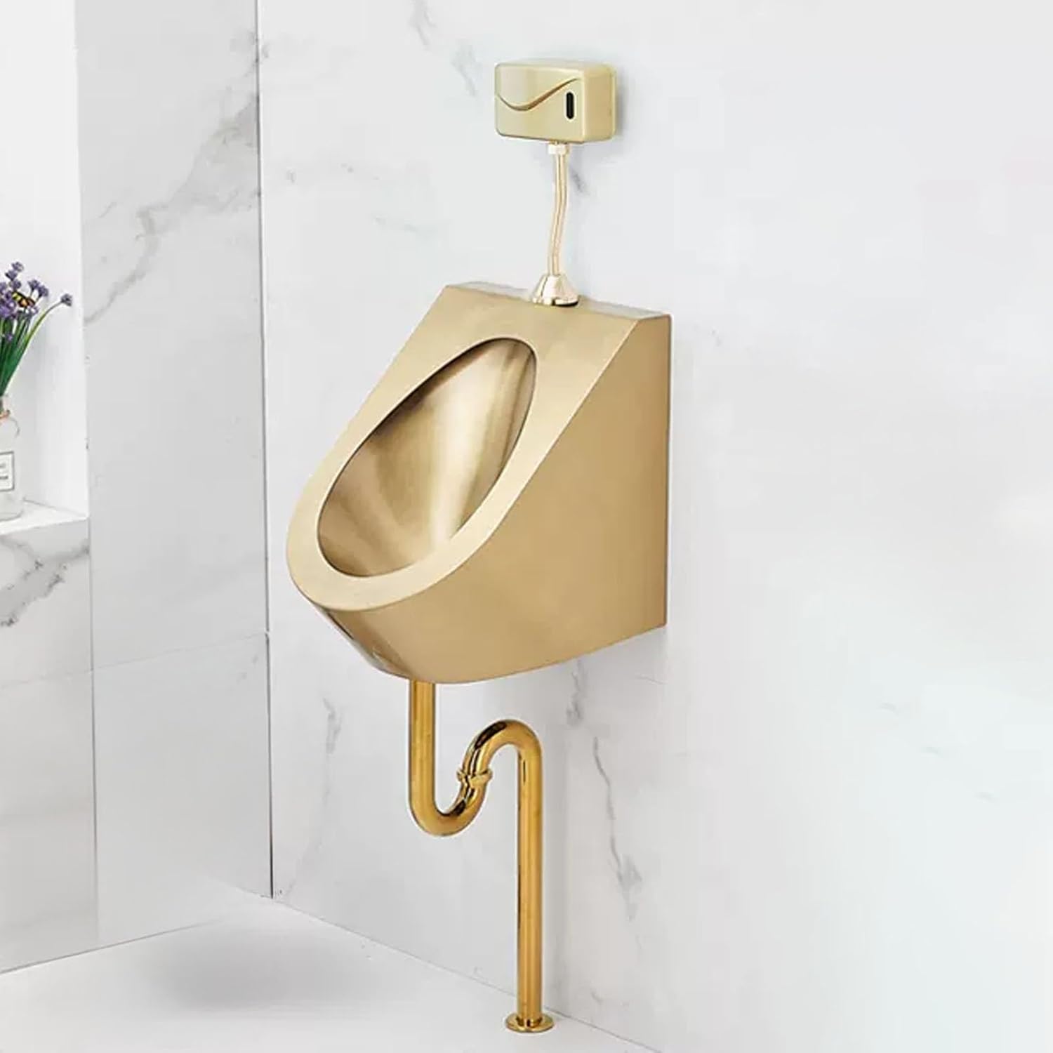 PLMNBQWE Urinal Troughs,Stainless Steel Urinal, Men's Wall Mounted ...