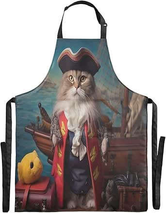 Amazon.com: FUGIDOG Pirate Captain Cat Apron for Men and Women Water ...