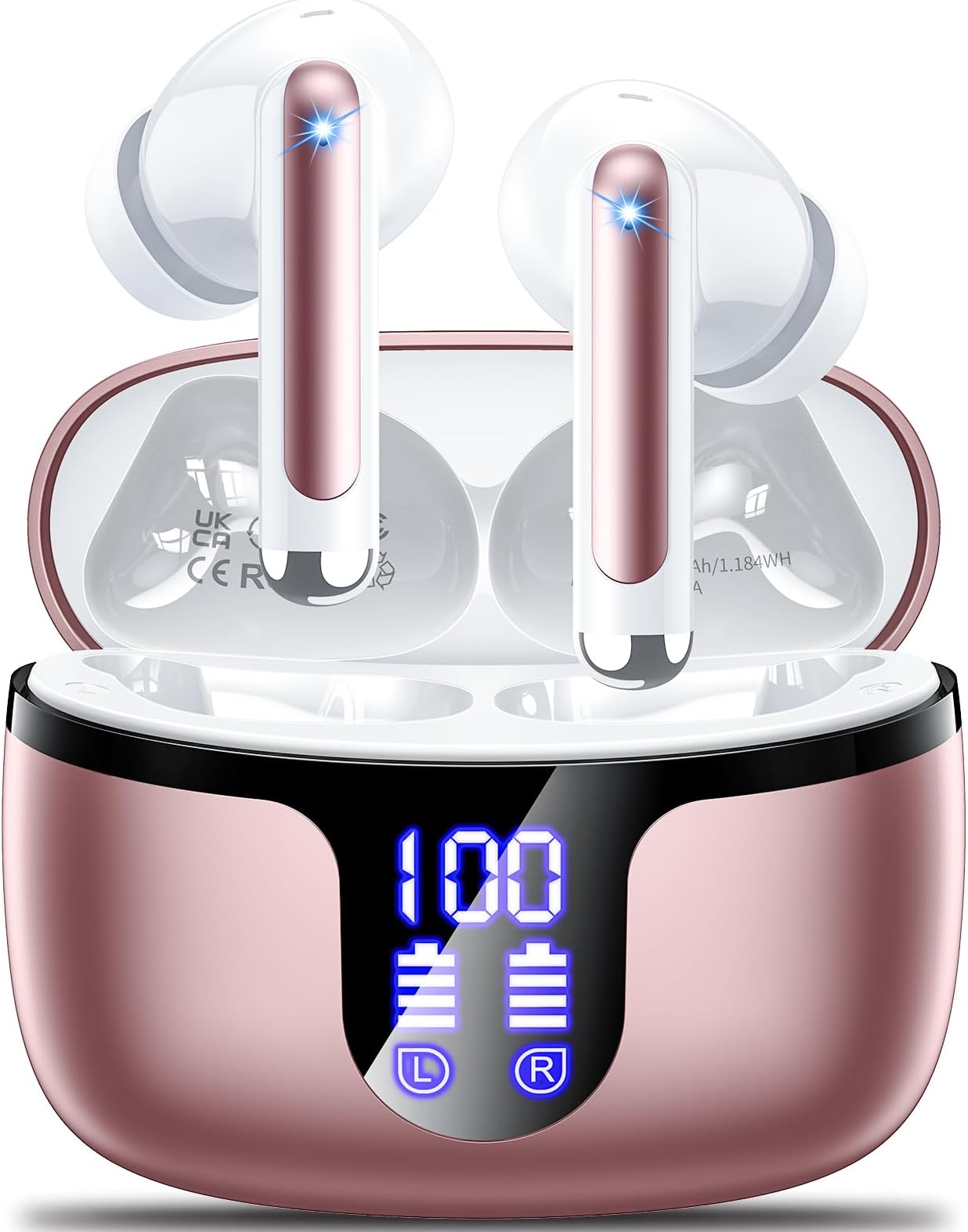 Wireless Earbuds,Wireless Headphones Bluetooth 5.3 Earphones with 4 HD ...
