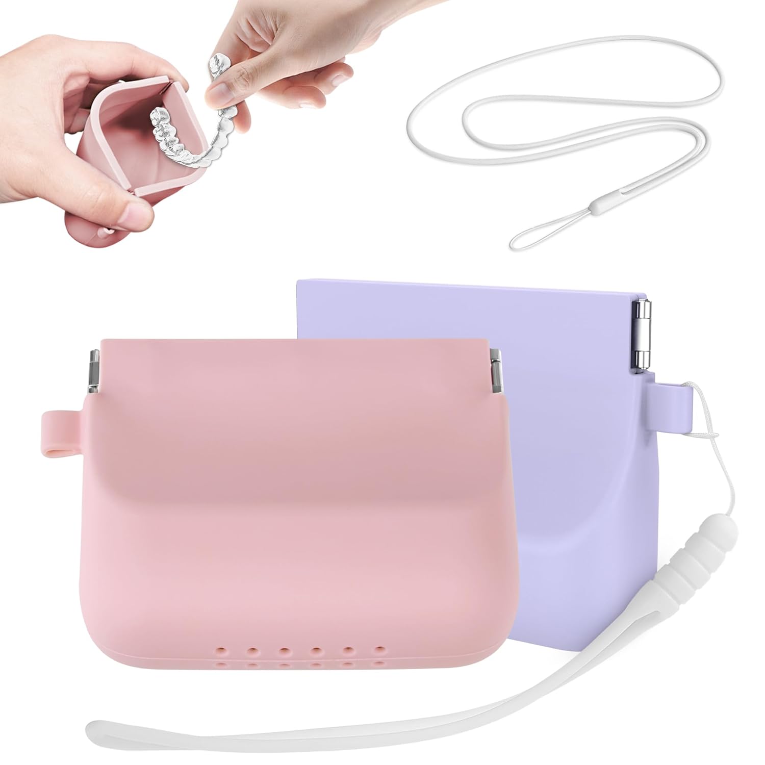 Amazon.com : Nearockle 2 Pack Silicone Retainer Case with Lanyard, Soft ...