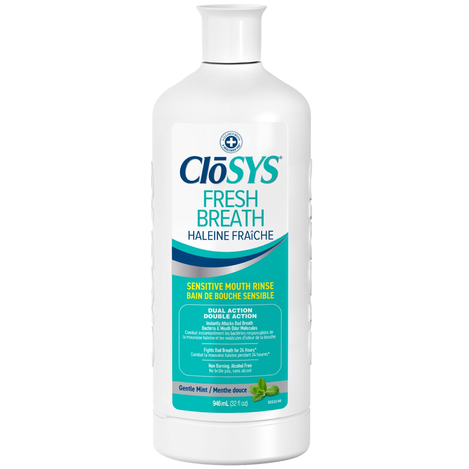 CloSYS Sensitive Fresh Breath Mouthwash - Gentle Mint, Alcohol-Free ...