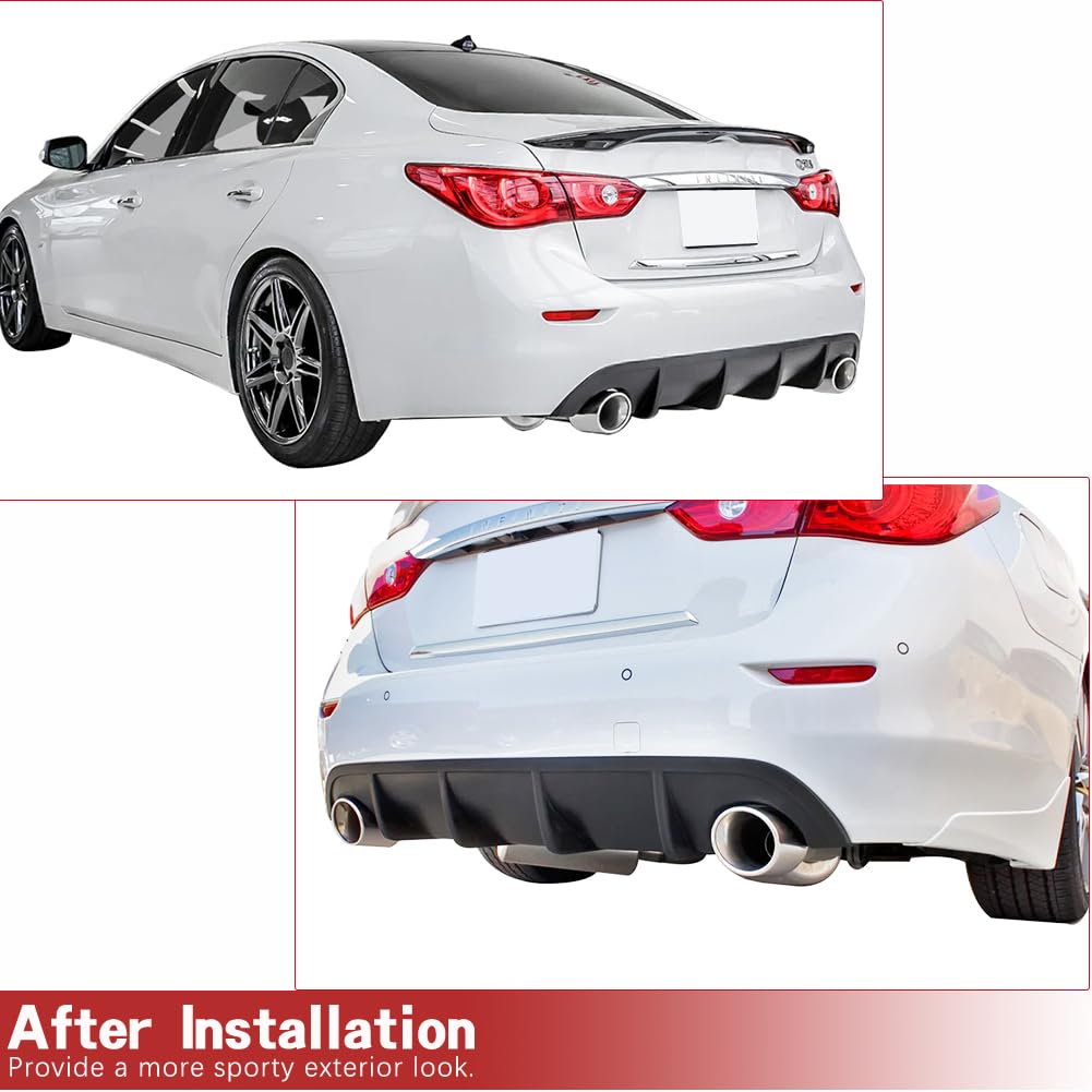 Pu Material Rear Valance Q50 Rear Diffuser For Infiniti Q50 Base ...
