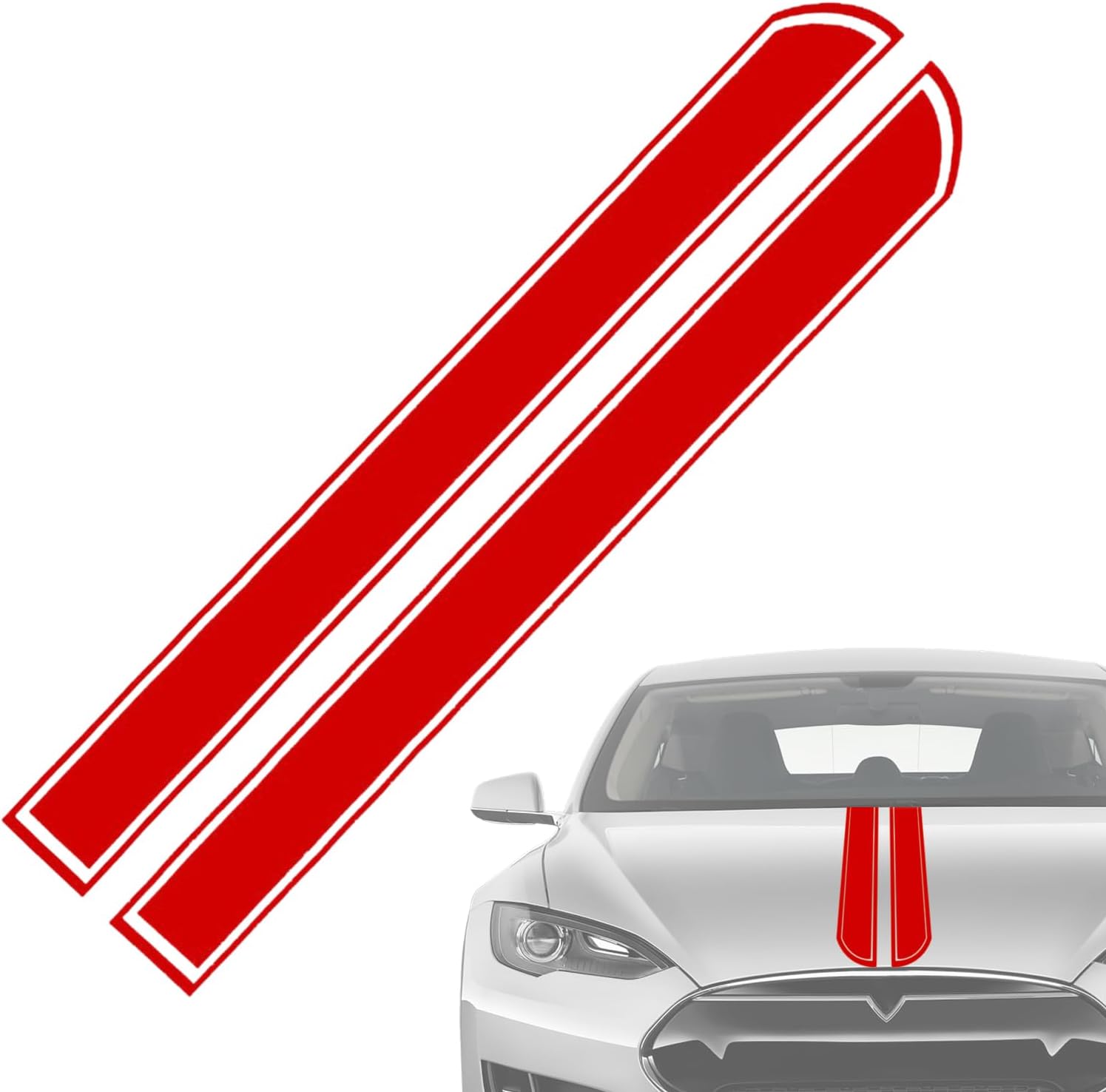 Auto Racing Stripes Decals - Weatherproof Car Hood Stickers Stripes in ...