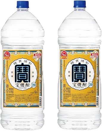 Amazon.co.jp: 宝酒造 宝焼酎 20度 ペット 4000ml 4L×2本 : 食品・飲料・お酒