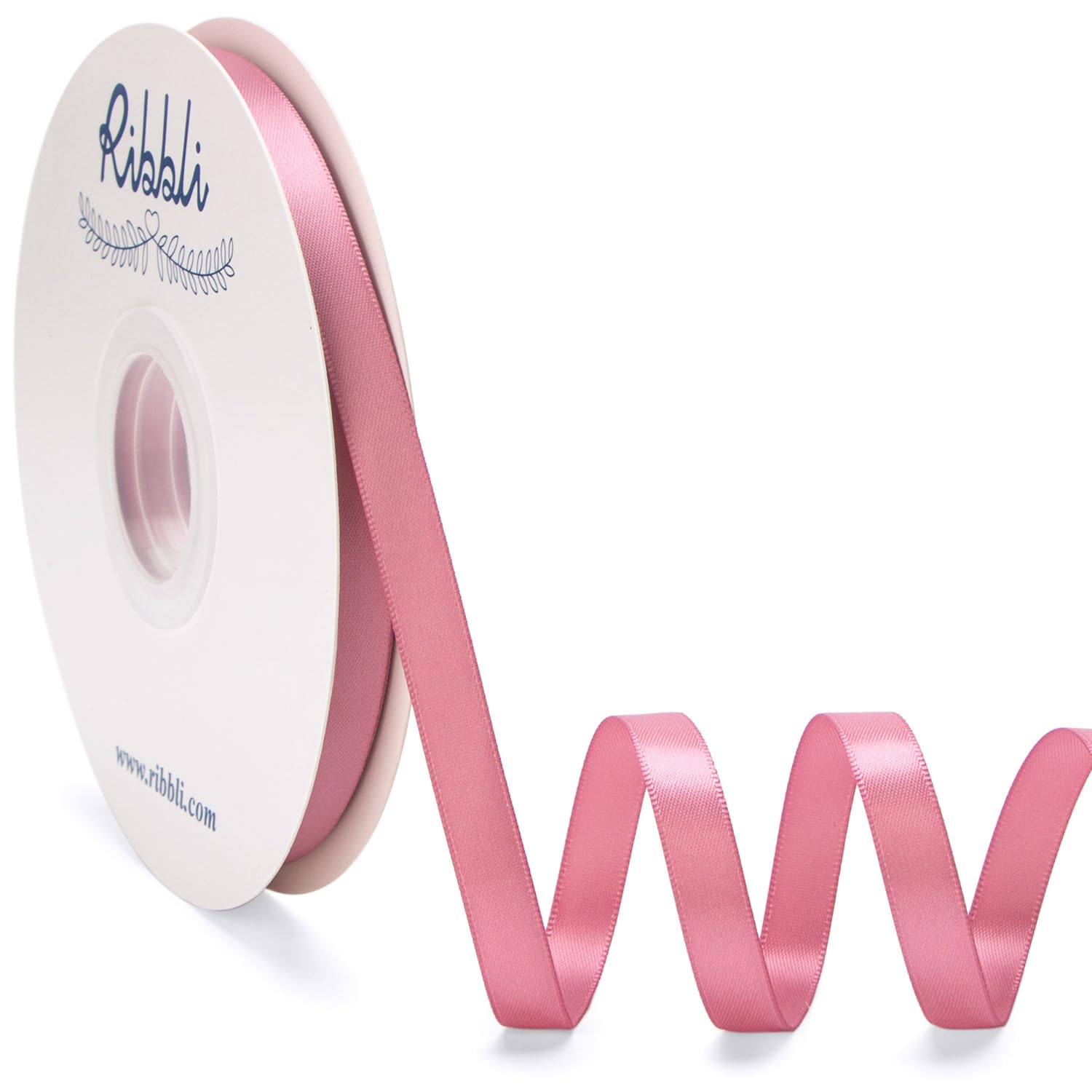 Amazon.com: Ribbli Rosy Mauve Satin Ribbon Double Faced Satin 3/8 Inch ...