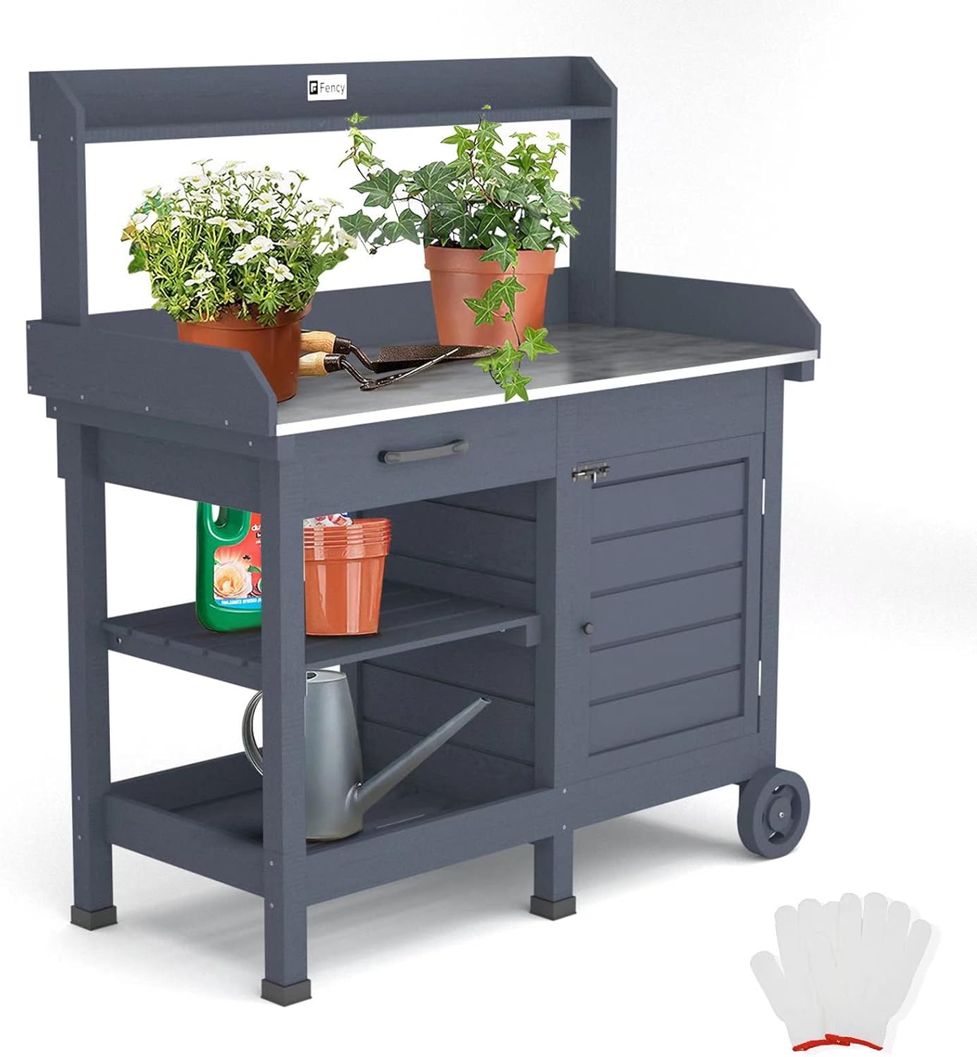Amazon.com: Elevens Potting Bench Tables Outdoor, Potting Table Garden ...