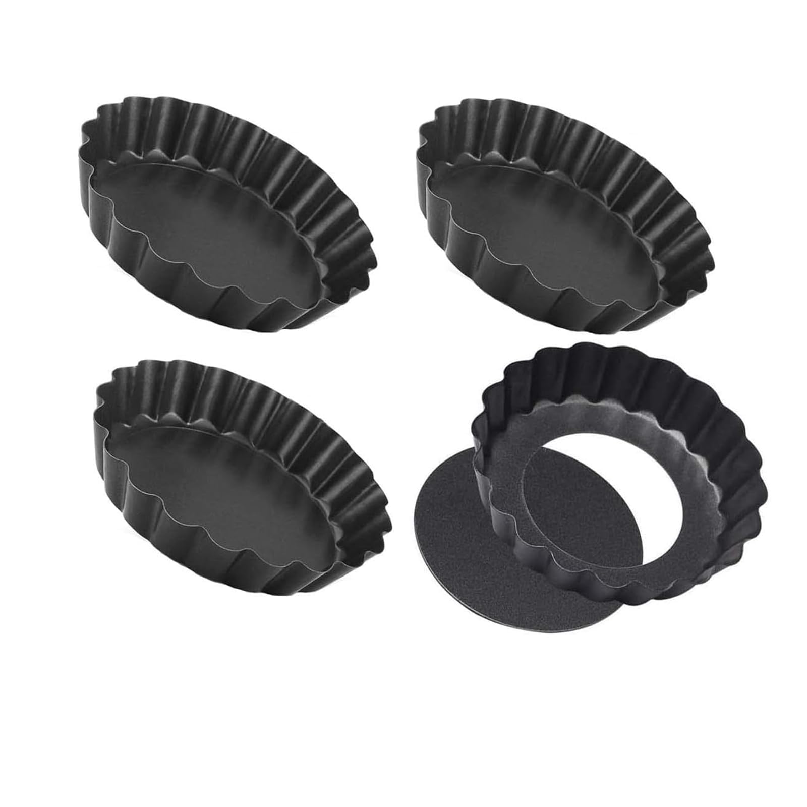 KBCYRT 4pcs Mini Tart Tins, 4 Inch Tart Tin, Quiche Tin, Quiche Tins ...