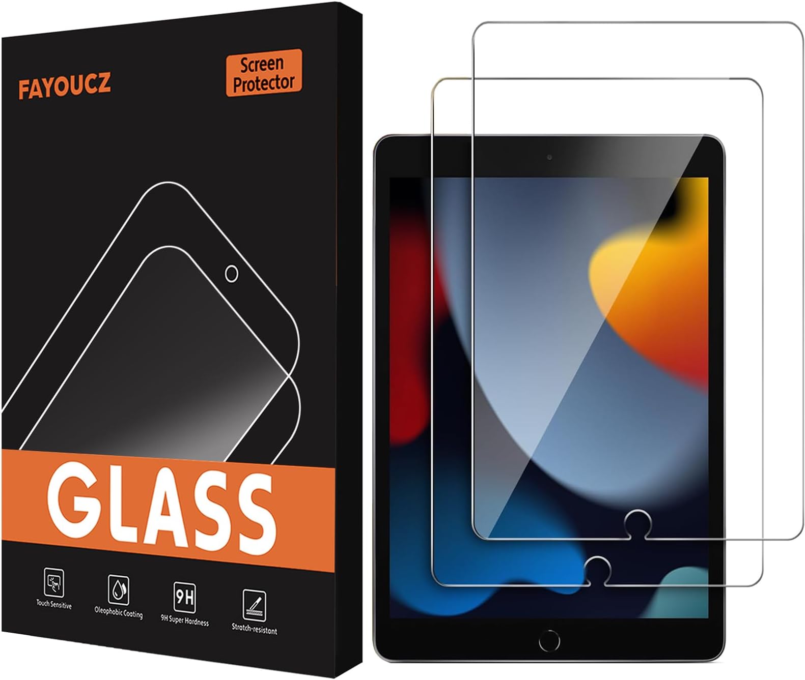 Amazon.com: SIBEITU 2 Pack Screen Protector for iPad 9th Generation 2021, iPad 10.2 Inch HD ...