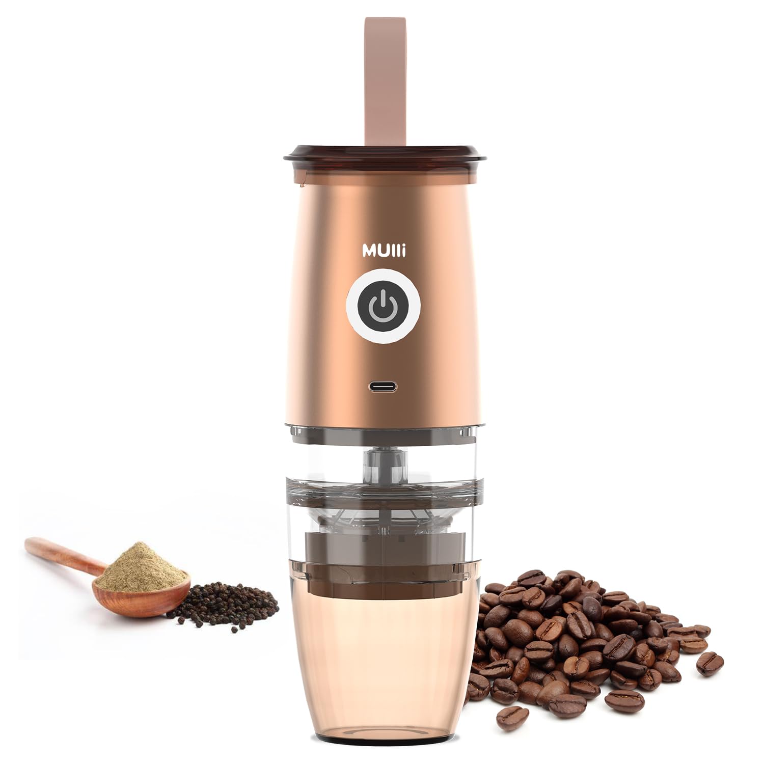 Mulli Portable Burr Coffee Grinder,Electric/Manual 2-in-1 Cafe Grind ...
