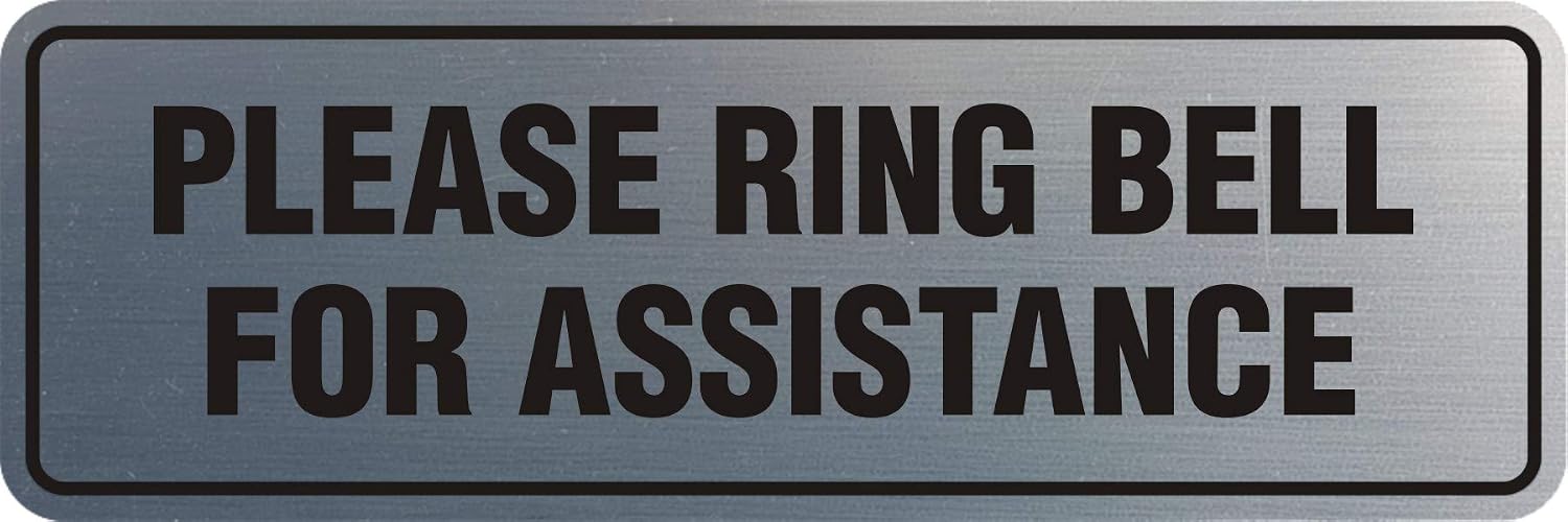 Signs ByLITA Standard Please Ring Bell For Assistance Sign (Brushed ...
