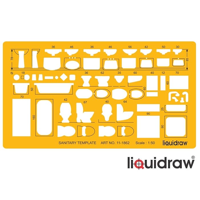 Buy Liquidraw 1:50 Scale Architectural Scale Ruler Drawing Template ...