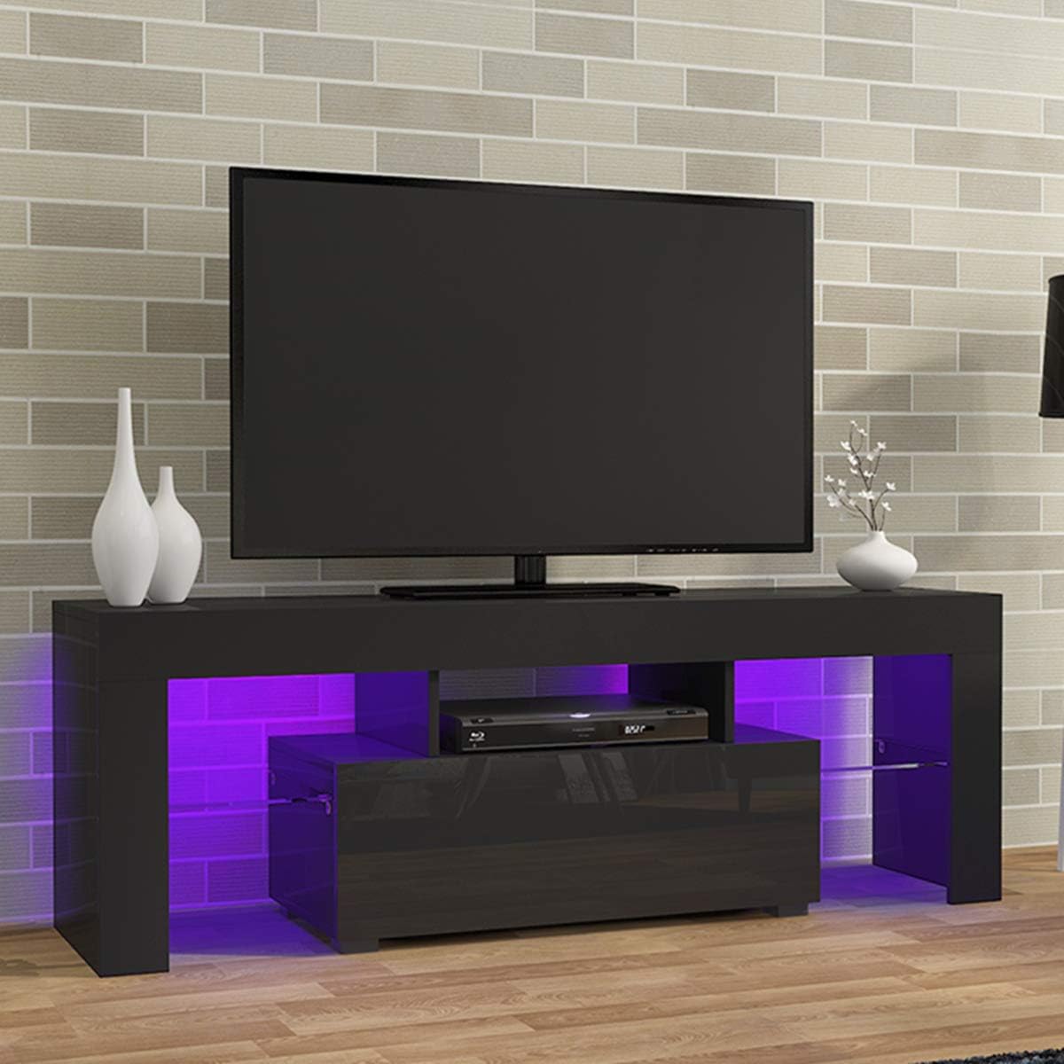 LED TV CABINETS, PALDIN® TV Unit 130cm TV stand with Multi-colour LED ...