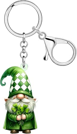 DOWAY Acrylic Gnome Keychain Good Luck Charms St Patricks Day Gifts for ...