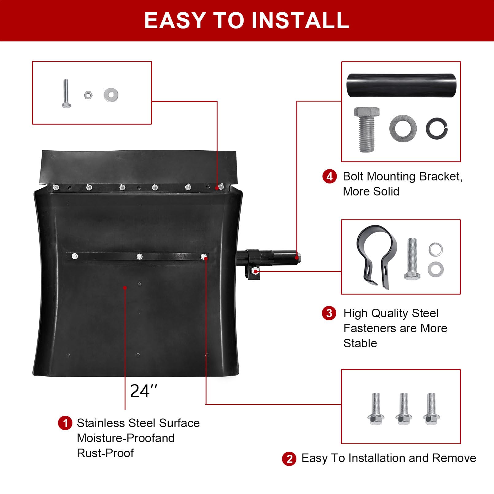 Snapklik.com : Grandroad Auto Quarter Fender Mounting Post Single Bolt ...