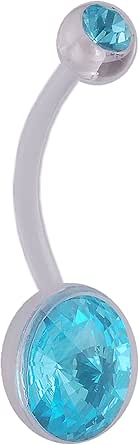 Amazon.com: 14Gauge 1.6mm 17.0mm Aquamarine Crystal Flexible BioFlex ...