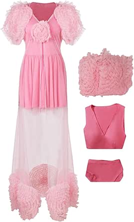 Amazon.com: JRCRIN Glinda Costume Dress Good Witch Cosplay Glinda Pink ...