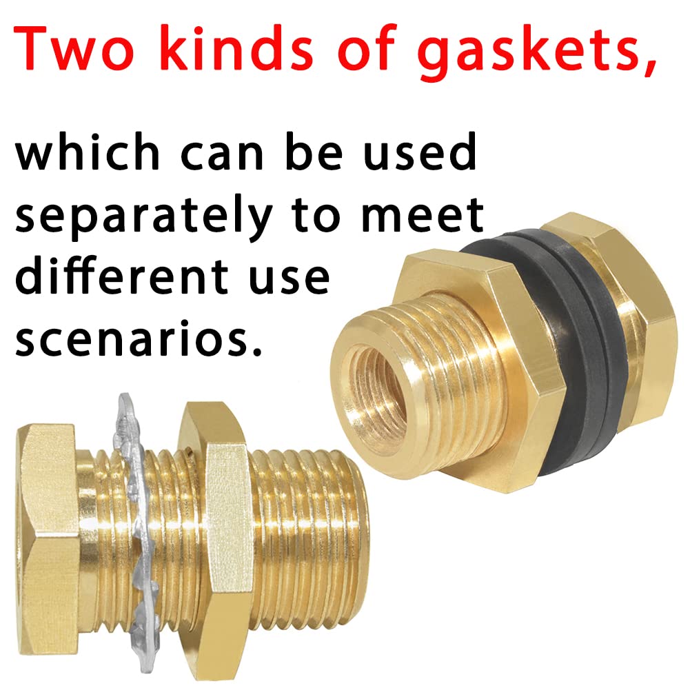 Snapklik.com : Joywayus Brass Full Thread Lengthened Bulkhead Fitting 1 ...