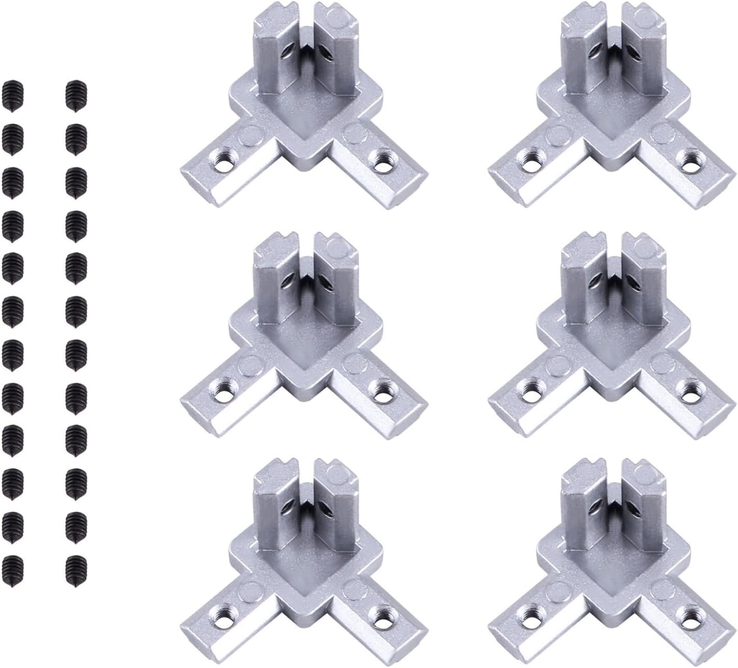 Amazon.com: CNCYEAH Corner Bracket 6 Pack Silver 3 Way Bracket European ...