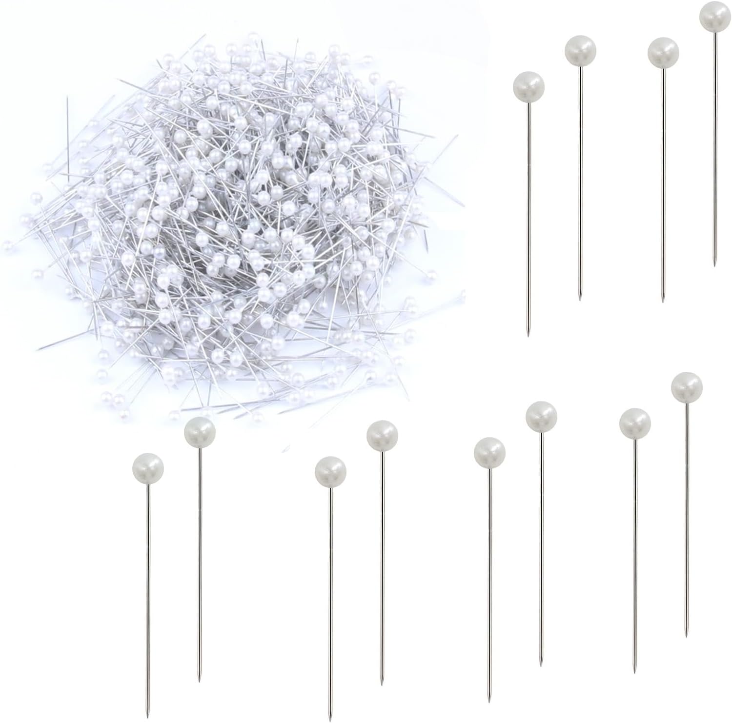 TIESOME 100pcs Nähnadeln Stecknadeln Mit Kopf, Diamant Blumenstrauß ...