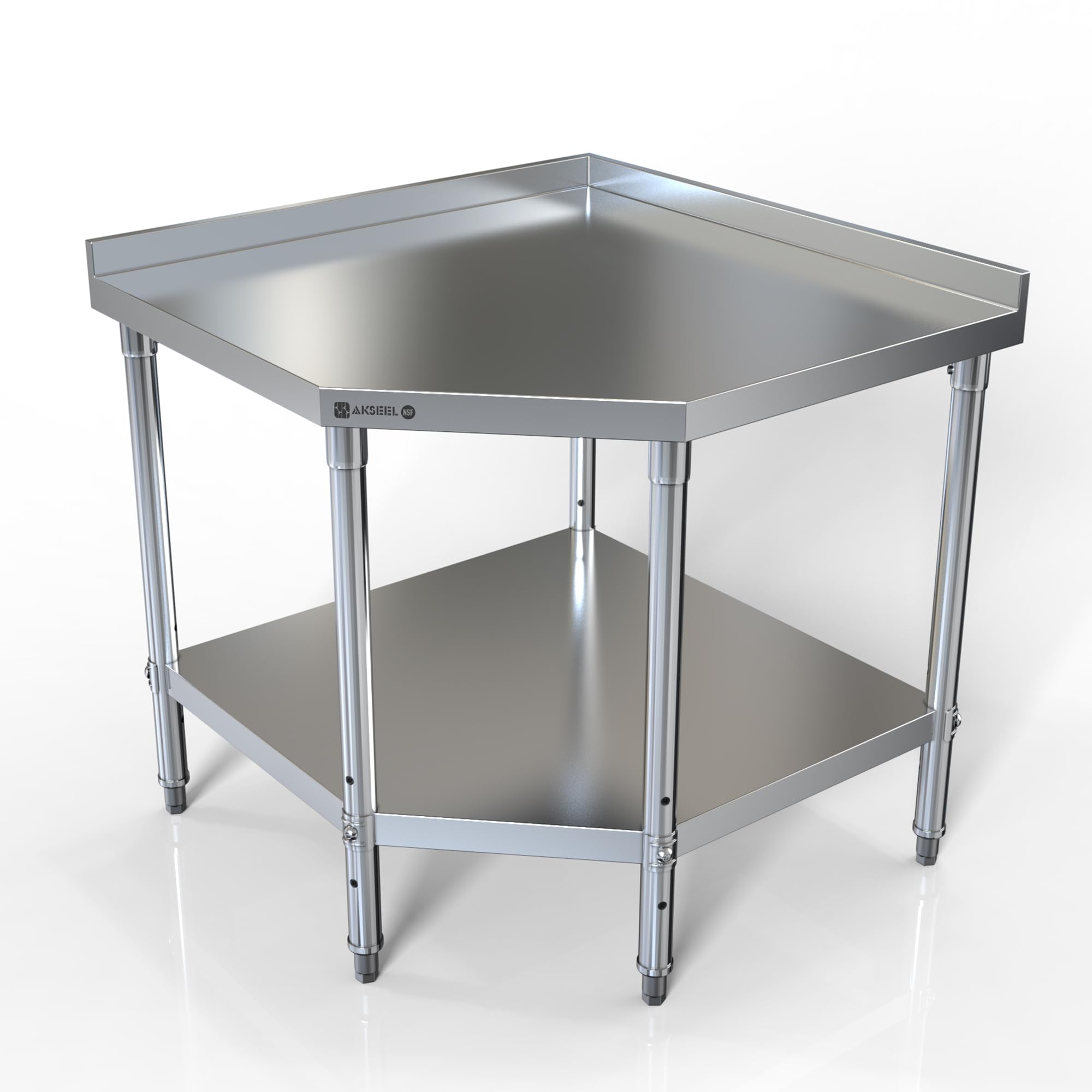 Akseel - Corner Stainless Steel Work Table - Food Prep Tables for ...