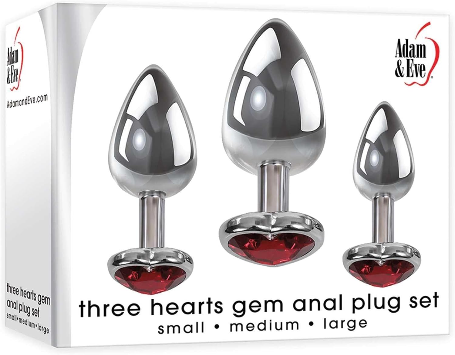 Amazon.com: Adam & Eve Three Hearts Gem Anal Plug Set, 3 Piece Polished Aluminum Butt Plug Kit ...