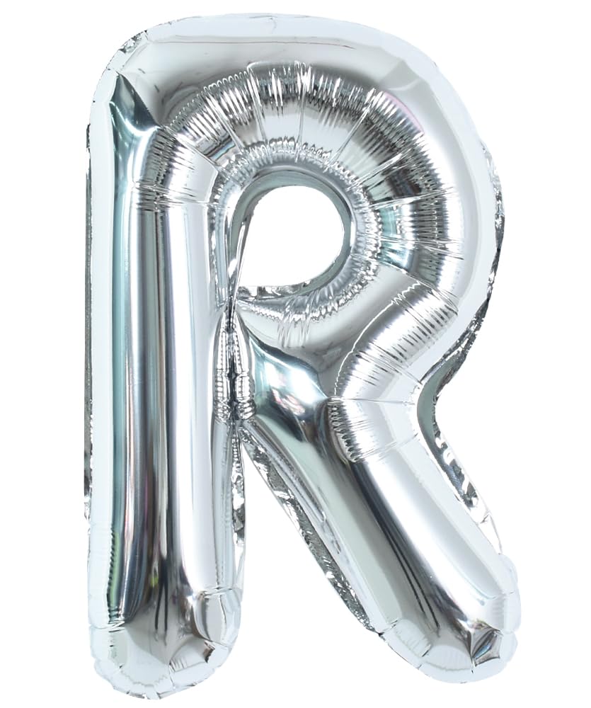 Snapklik.com : TONIFUL 40 Inch Large Silver Letter R Balloons Helium ...