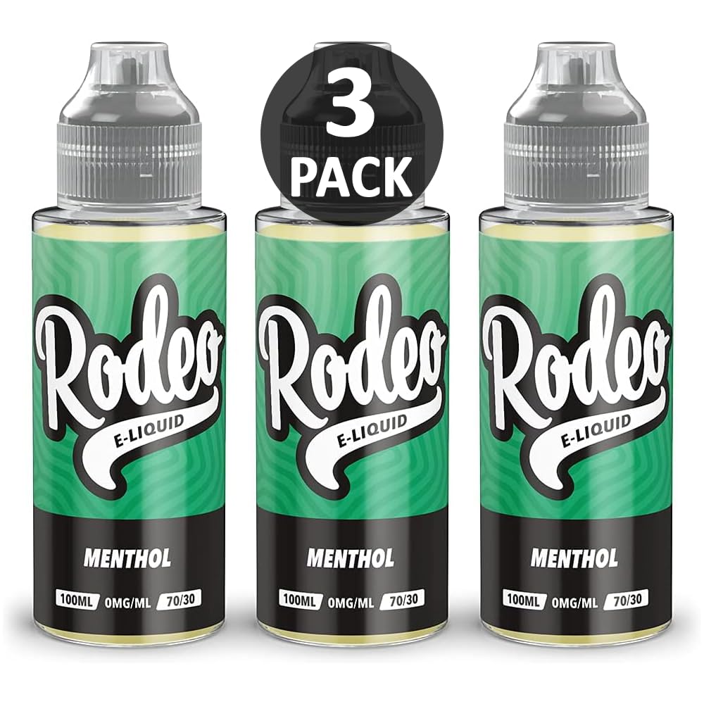 Rodeo Vape Liquid 3 x 100ml Menthol Vape Juice E Liquid 70/30 Flavoured ...