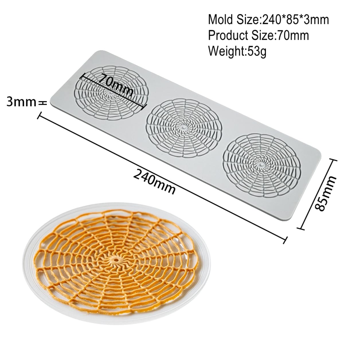 Snapklik.com : TUKE Tuile Molds Circular Grid Candy Mold Chocolate ...