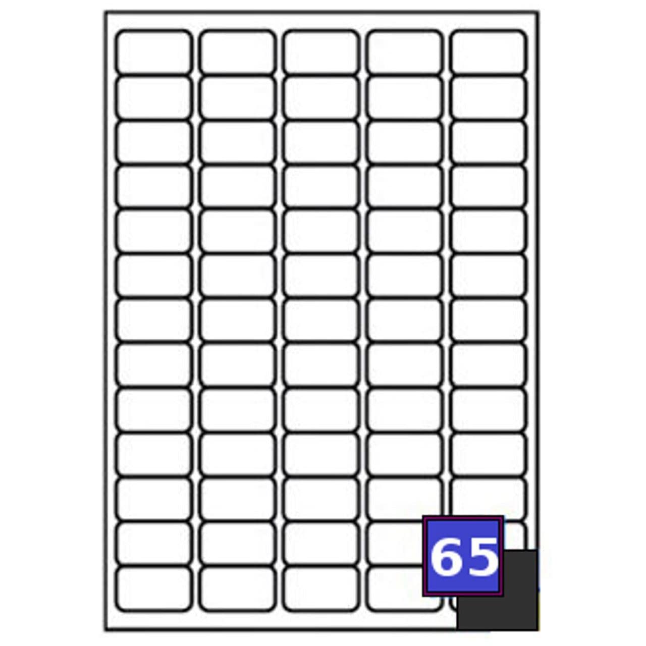 500 x 65 Labels Per Sheet 38.1 x 21.2mm White A4 Address Labels Sticky ...