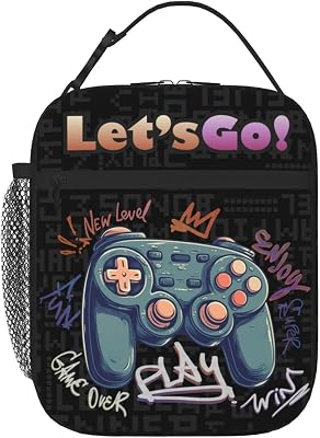 Amazon.com: Game Gamer Lunch Bag For Boys Girls Kids Cool Reusable ...