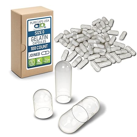 Amazon.com: Capsuline Empty Gelatin Capsules Size 0 -1000 Empty ...
