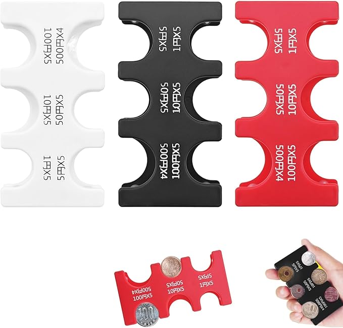 3 Pack Coin Dispenser Hard Case, Portable Coin Storage, Rectangle JPY ...