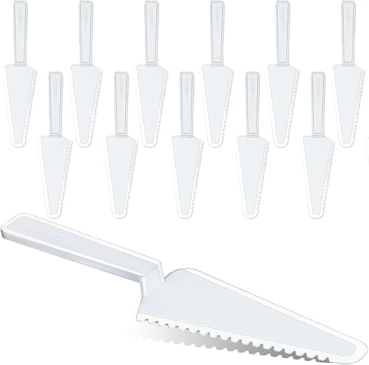 Amazon.com | 12 Pcs Disposable Plastic Cake Cutter Cake Pie Server ...