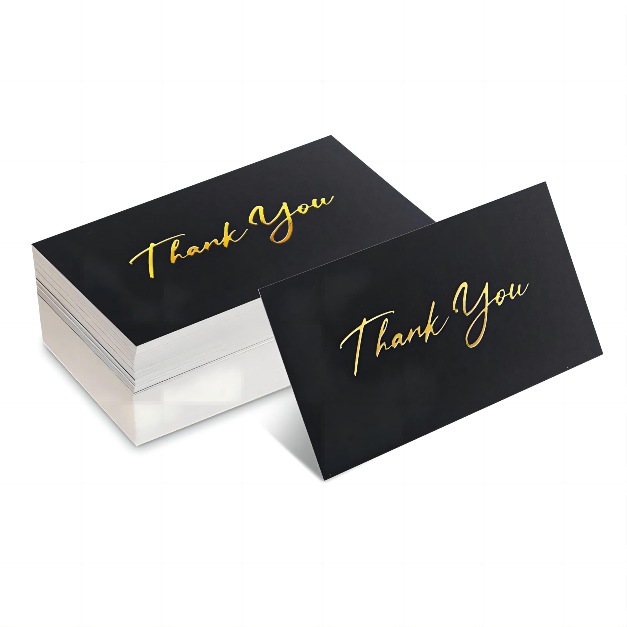 Snapklik.com : 2x35 Inch 120-Pack Black Mini Thank You Cards