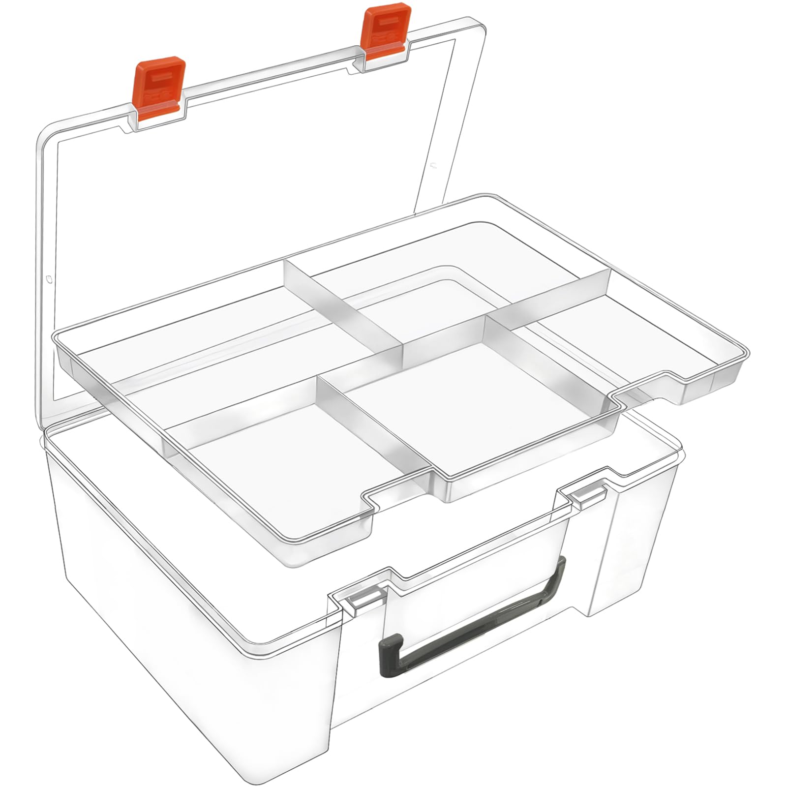 Amazon.com: DUOFIRE Two Layers Compartment Organizer Box Plastic ...