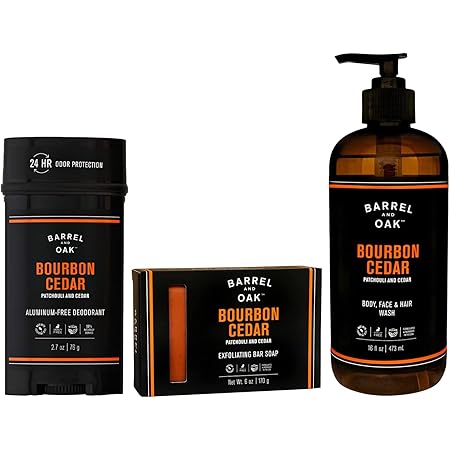 Barrel and Oak - Men's Body Care Set, Bourbon Cedar Scented Variety ...
