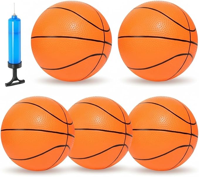 Amazon.com: 5 Pack 7 Inch Small Basketballs - Size 3 Mini Basketball ...