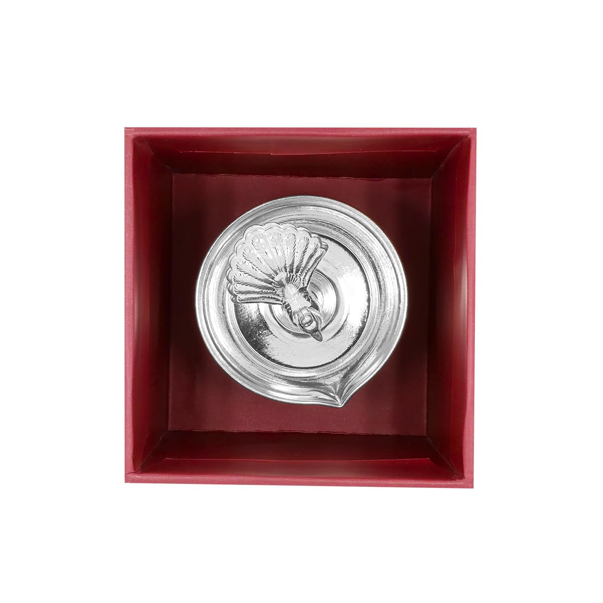 Buy WHP Pure Silver Diya for Puja, Peacock-1 925 Silver Pooja Item ...